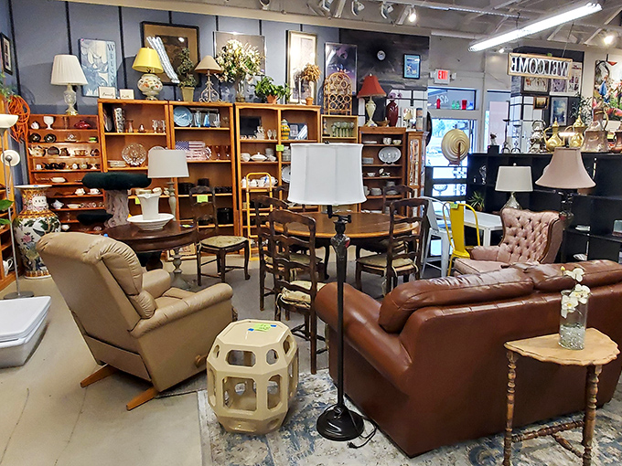 A living room display that would make HGTV proud&mdash;proof that "pre-loved" can look absolutely luxurious.