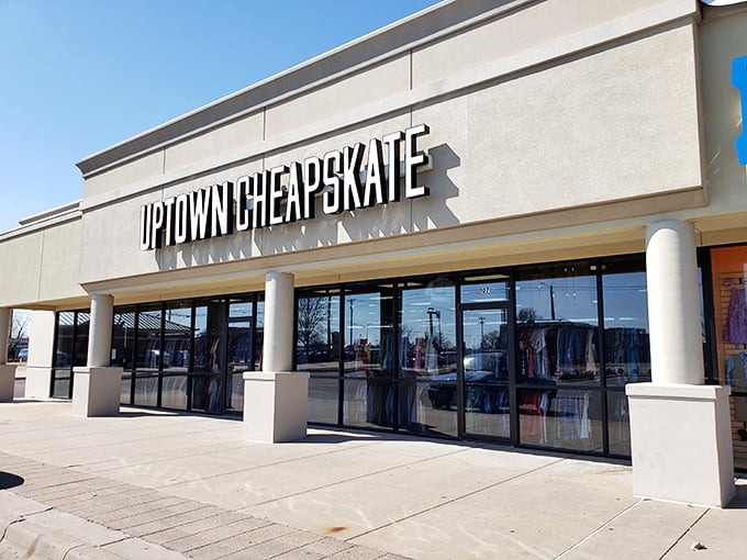 Window shopping becomes actual shopping when the displays look this good. Uptown Cheapskate's clean lines invite you inside.