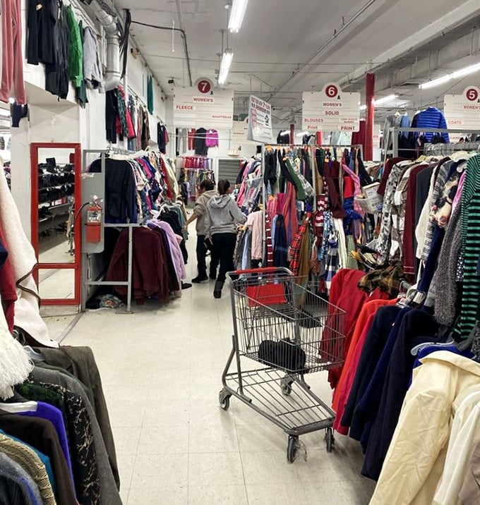 Organized chaos at its finest. Those numbered aisles are like treasure maps leading to your next great find.