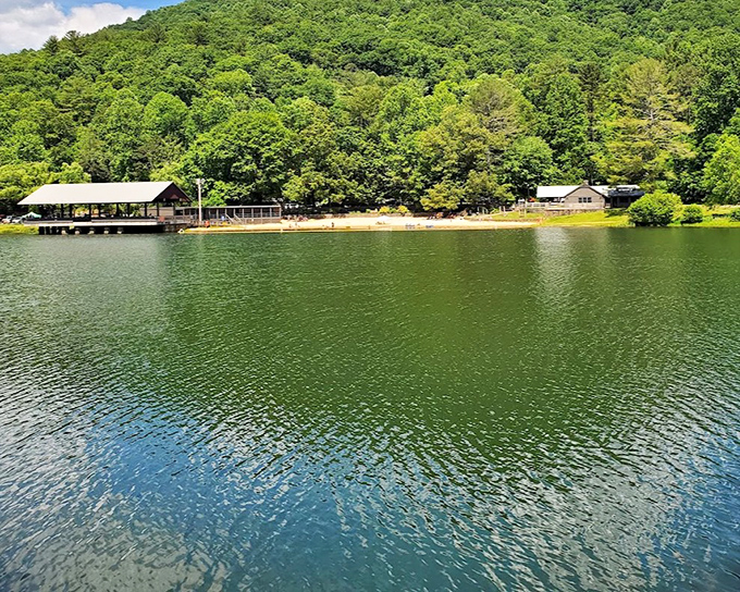 Vogel's lakeside facilities blend perfectly with natural surroundings. The park's rustic charm makes it a favorite mountain retreat.