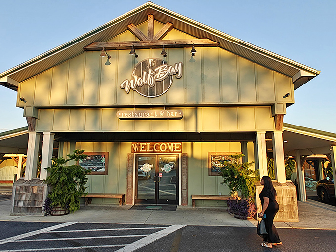 The golden afternoon light bathes Wolf Bay Restaurant in a glow that matches the warmth of their hushpuppies. Seafood sanctuary in Foley!