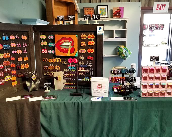 Colorful earrings arranged like an artist's palette. That perfect accessory you never knew you needed is hiding in plain sight.