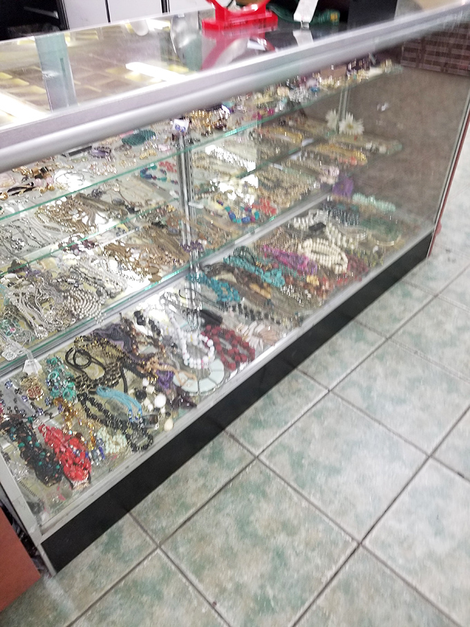 The jewelry case sparkles with possibilities &ndash; costume gems and genuine finds mingling like guests at a Florida cocktail party.