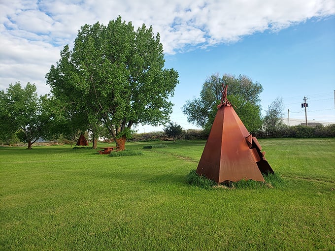Those teepee structures aren't just park decorations&mdash;they're cultural touchstones in a green space where Wyoming's heritage is honored with quiet dignity.