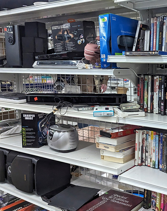 The small appliance section&mdash;where rice cookers and blenders enjoy their retirement years before finding second careers in new kitchens. That toaster has seen things.