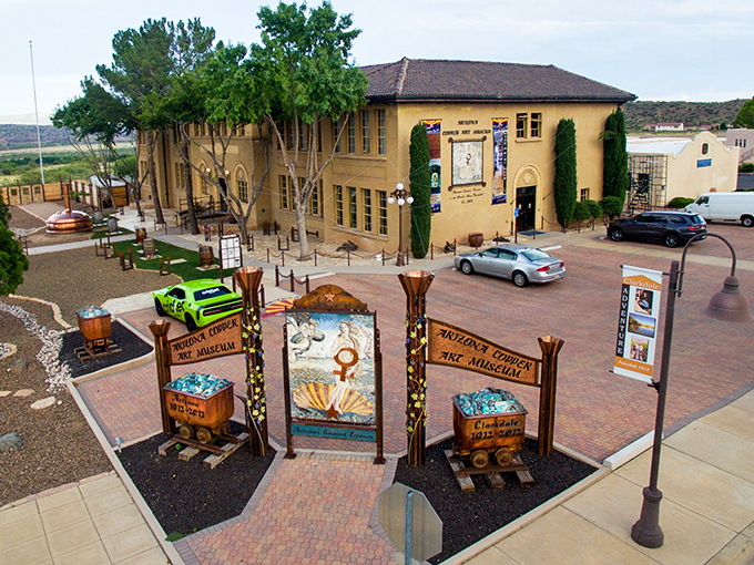 The Arizona Copper Art Museum showcases the metal that built Clarkdale in a beautifully restored historic building. Industrial heritage meets artistic expression.