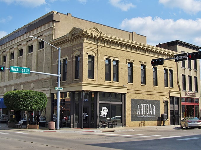 ArtBar anchors a corner of downtown with the kind of architectural details developers would charge you a premium for elsewhere. Here, it's just Tuesday.