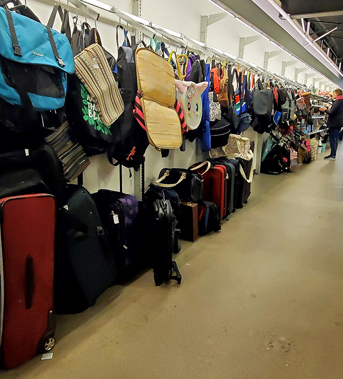 Bag boulevard&mdash;where your next adventure companion hangs patiently, waiting to carry your groceries, gym clothes, or impromptu weekend getaway essentials.