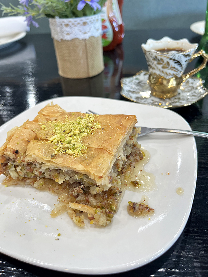 Baklava that would make Greek gods jealous &ndash; layers of phyllo as delicate as whispers, cradling honey-soaked nuts and centuries of tradition.