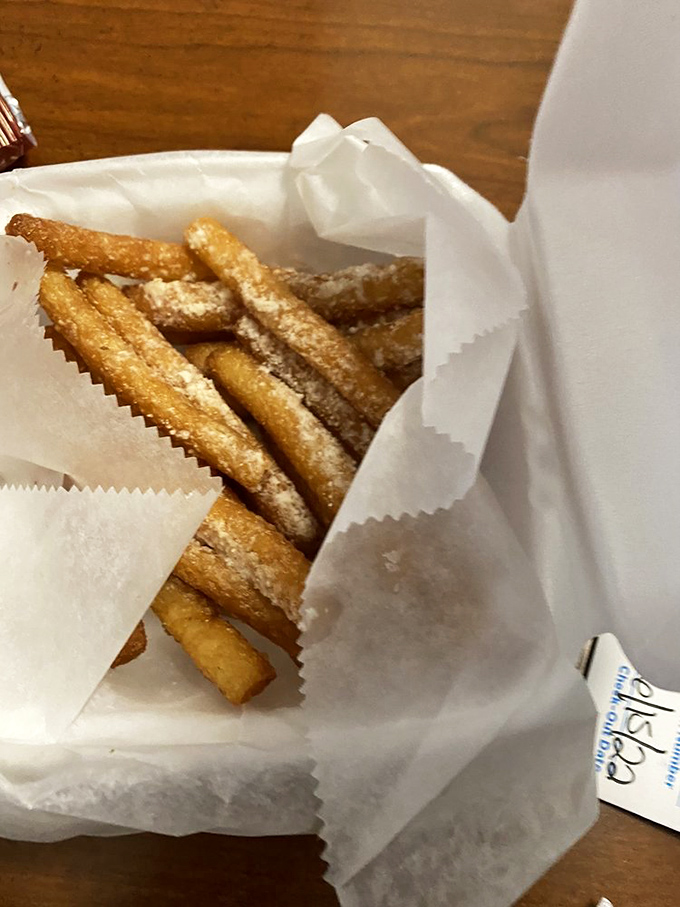 These aren't just fries &ndash; they're dessert sticks of joy! Crispy, sugar-dusted perfection that somehow bridges breakfast and dessert without apology.