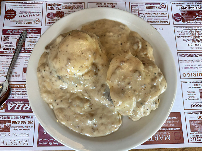 Biscuits and gravy that would make your grandmother both jealous and proud&mdash;creamy, peppery perfection on a plate.