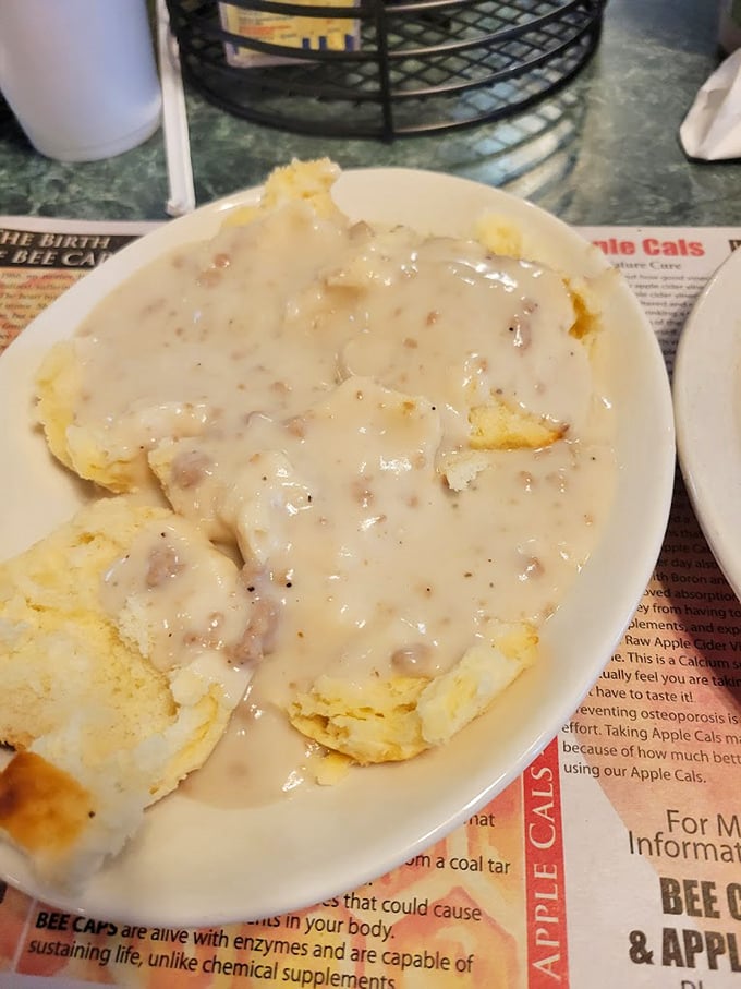 Biscuits and gravy that would make your grandmother both proud and jealous. Comfort food that wraps around you like a warm hug.