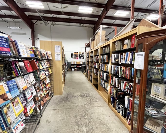 Book lovers, prepare yourselves: shelves packed with novels, memoirs, and mysteries at wallet-friendly prices throughout. 