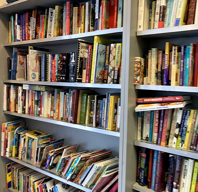 Literary treasures stacked floor to ceiling&mdash;proof that good stories, like good people, deserve second chances.