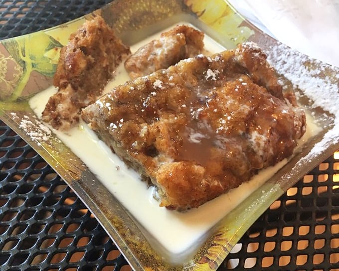 Comfort food elevated to art form status. Swimming in cream sauce, this bread pudding would make your grandmother simultaneously proud and jealous.