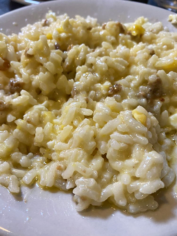 Risotto that glistens like this isn't just breakfast&mdash;it's the reason alarm clocks were invented. Worth getting up early for, even on a Sunday.