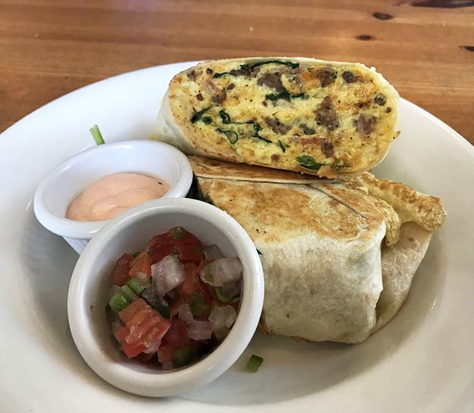 Breakfast burritos with fresh salsa and spicy aioli&mdash;proof that mornings can indeed be something to look forward to.