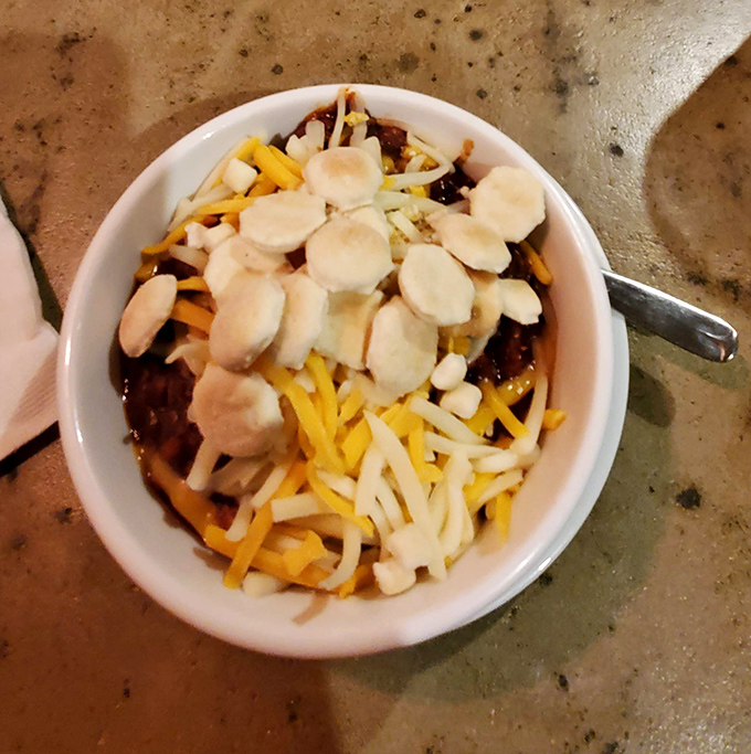 When chili meets cheese this beautifully, you know you're in for comfort food at its finest.
