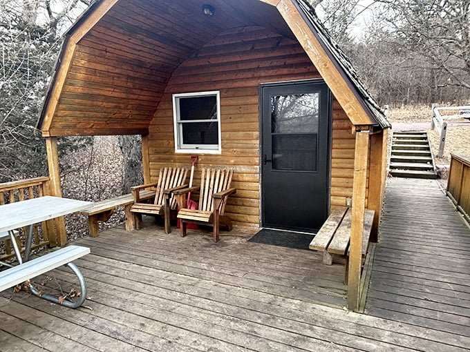 Rustic luxury in miniature! These cozy cabins offer the perfect compromise for those who want to commune with nature but still need a door that locks.