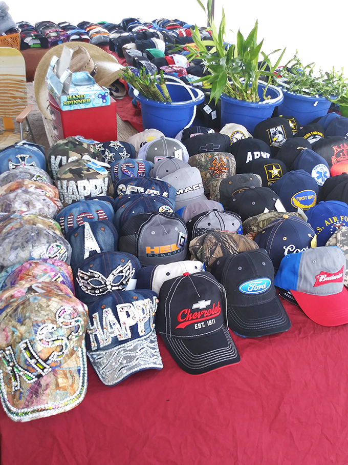 Baseball cap heaven! From military pride to automotive loyalty, your head can declare allegiance to practically anything at this hat emporium.