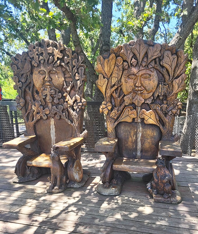 These whimsical wooden thrones wouldn't look out of place in a fairy tale forest &ndash; perfect for channeling your inner woodland royalty.