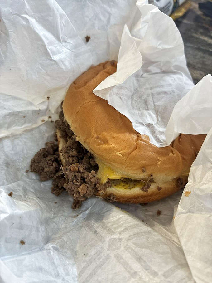 The Cheese-Rite adds melty American goodness to the equation. Simple math: loose meat + cheese = why are you still reading this instead of driving to Greenville?