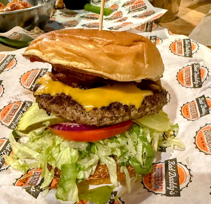 Behold the architectural marvel that is a proper cheeseburger. Notice how the melted cheese creates that perfect seal between patty and bun.