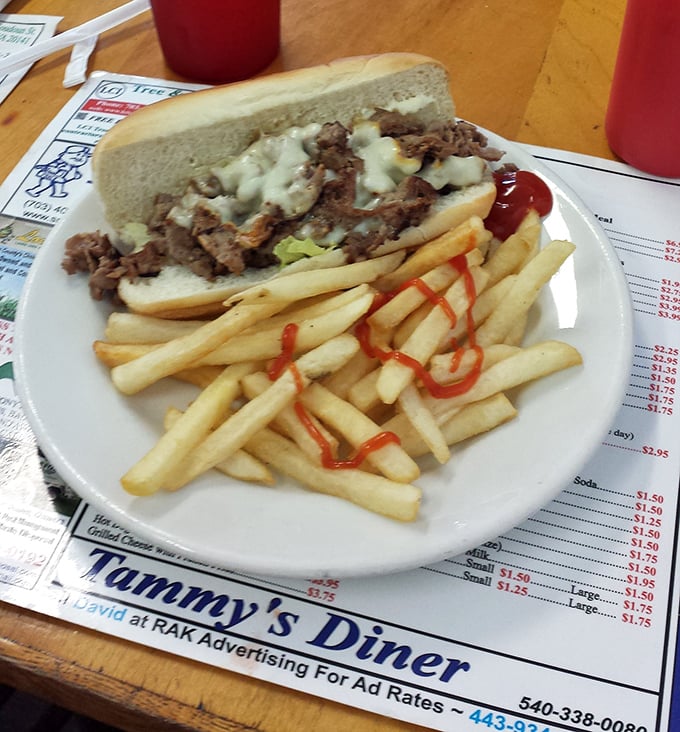 The cheesesteak and fries combo proves Tammy's lunch game is just as strong as their breakfast offerings.