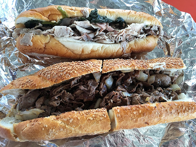 A study in contrasts: two legendary sandwiches showcasing why Philadelphia's sandwich game operates on an entirely different level.