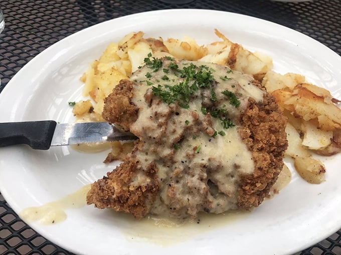 Chicken fried steak that's been hugged by crispy batter and smothered in gravy. The kind of comfort food that makes Mondays bearable.