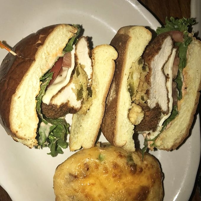 This isn't just a sandwich; it's architecture with flavor &ndash; perfectly stacked layers between pillowy bread with a side that's equally deserving of your attention.