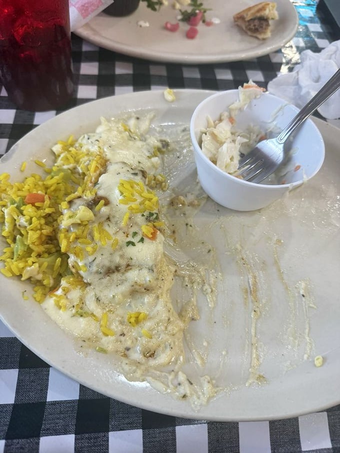 This plate tells a delicious story of demolition&mdash;evidence that some meals are too good to photograph before diving in.