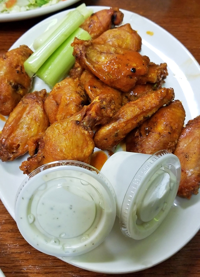 Wings that don't need a sporting event as an excuse to be enjoyed. That color isn't from food dye&mdash;it's honest-to-goodness flavor development.