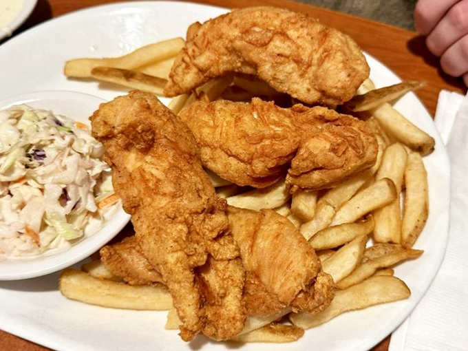 Chicken tenders that actually deserve the name "tender," with a crust that crackles like autumn leaves. Fast food chains weep with envy.
