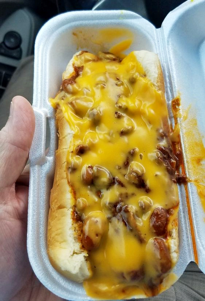 Not just any chili cheese dog – this is what hot dogs dream of becoming when they grow up.