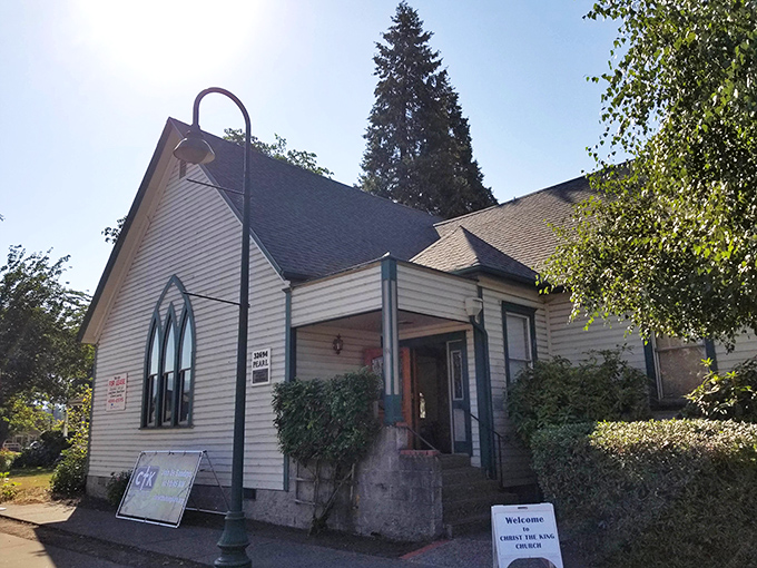 This former church building embodies architectural antiquity at its finest. Those Gothic windows would make any stained glass collector swoon.