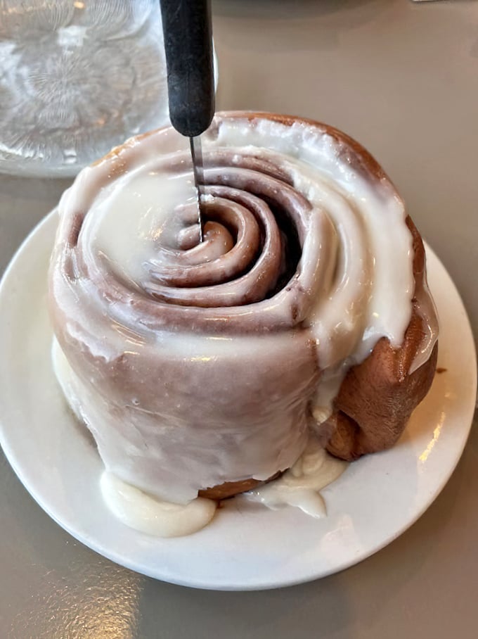 This cinnamon roll isn't just dessert masquerading as breakfast&mdash;it's a spiral of joy dripping with icing defiance.