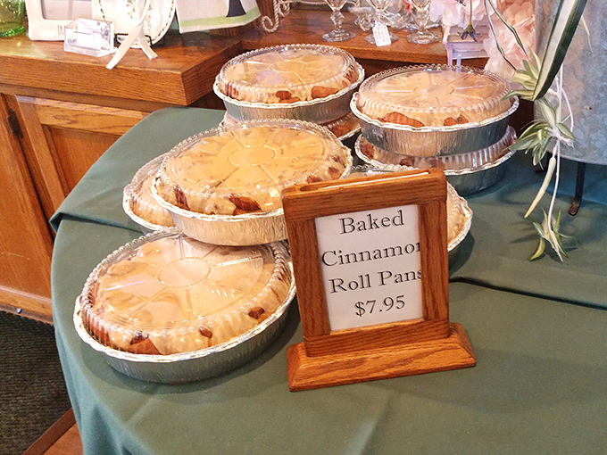 Cinnamon roll pans lined up like soldiers ready for battle&mdash;the battle against any notion that you might leave Hodel's without unbuttoning your pants.