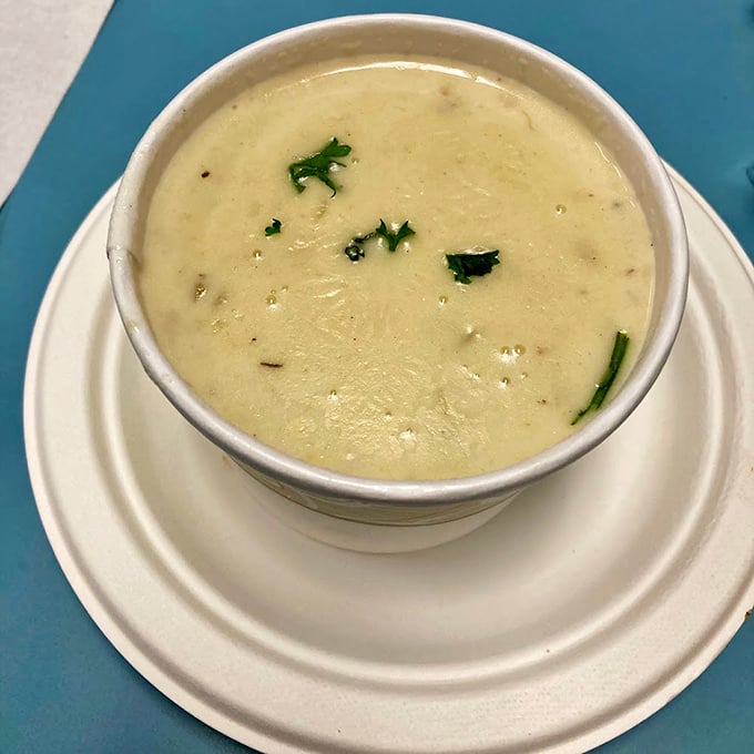 A bowl of New England clam chowder that strikes the perfect balance &ndash; creamy but not gloppy, with tender clams and subtle herbs.