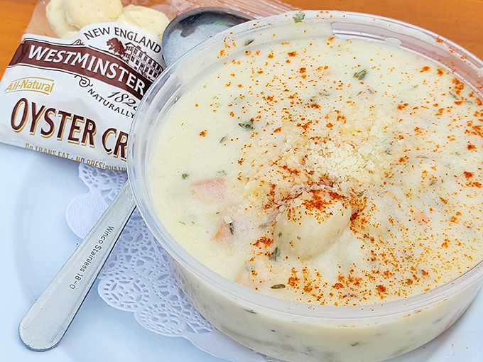 This clam chowder isn't playing around&mdash;creamy, hearty, and packed with clams that actually outnumber the potatoes. A rare and beautiful thing.