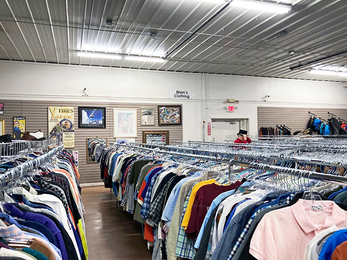 Men's clothing arranged with military precision&mdash;like if Marie Kondo and a drill sergeant collaborated on the perfect shopping experience.