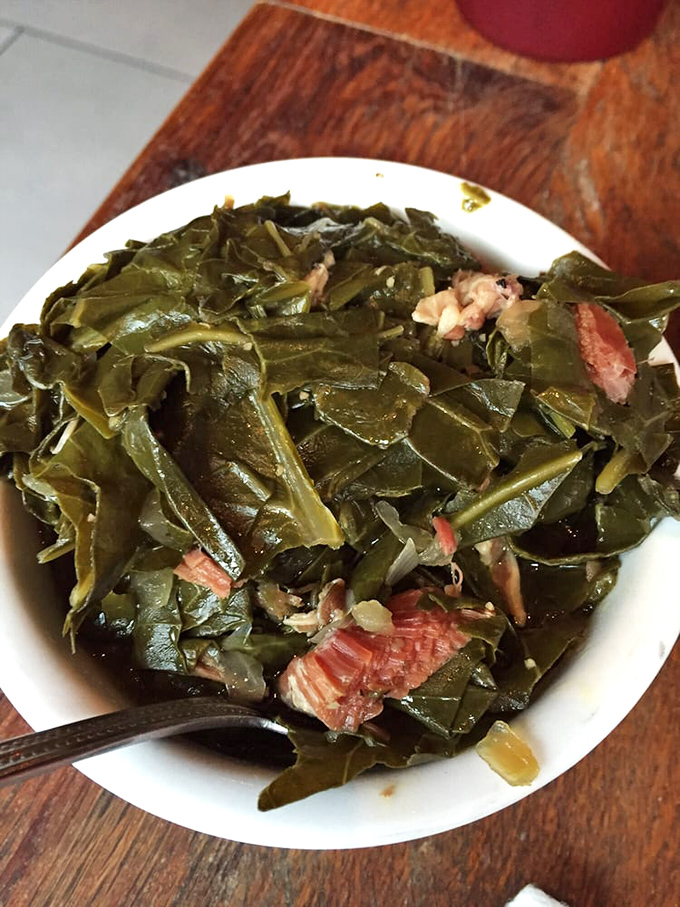 These collard greens have more character development than most HBO shows, with smoky bacon playing the compelling supporting role.