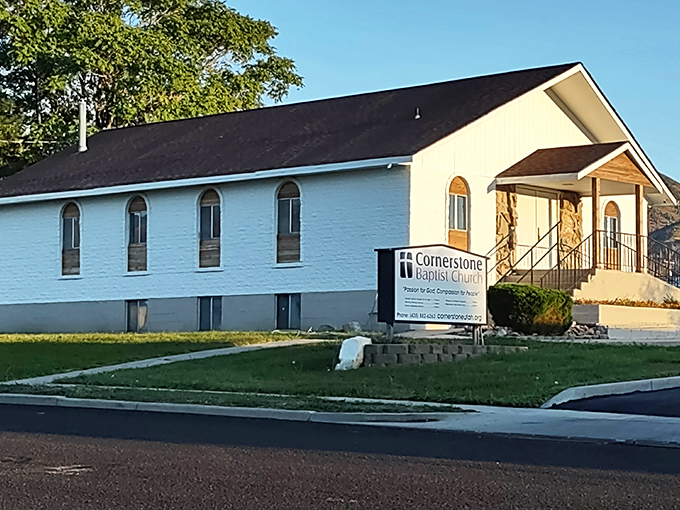 Cornerstone Baptist Church stands as a testament to Tooele's diverse faith community, welcoming worshippers with its simple, inviting architecture.