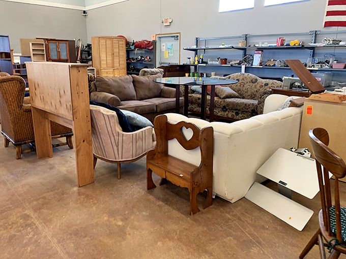Couches and chairs arranged like a furniture showroom that forgot to mark everything up by 500 percent.