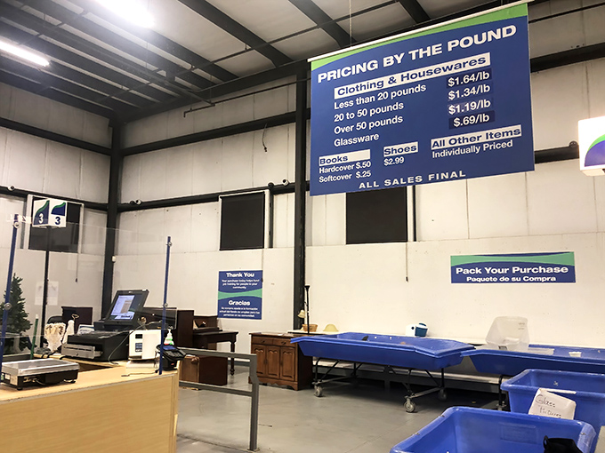 The nerve center of operations, where treasures are weighed and fortunes calculated. The yellow counter stands like a finish line for successful hunters.