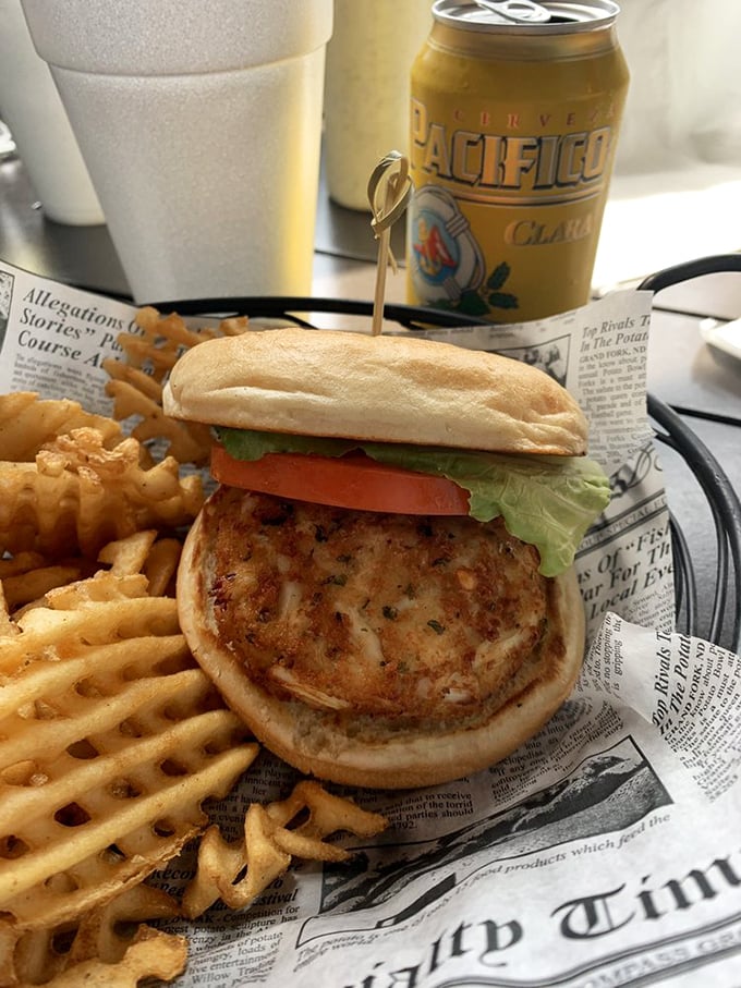 A jumbo crab cake, fluffy bun, and waffle fries! This classic sandwich delivers big, bold seafood flavor with a satisfying crunch on the side.