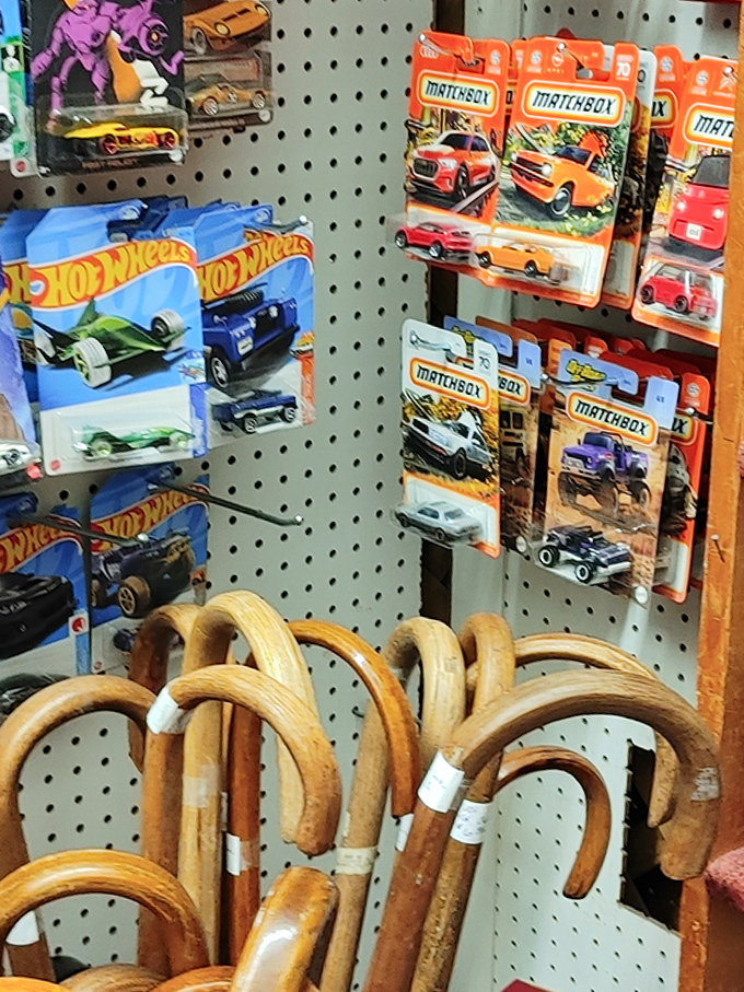 Hot Wheels and Matchbox cars, still in their packaging&mdash;proof that some adults never really grew up, just got better at preserving their toys.