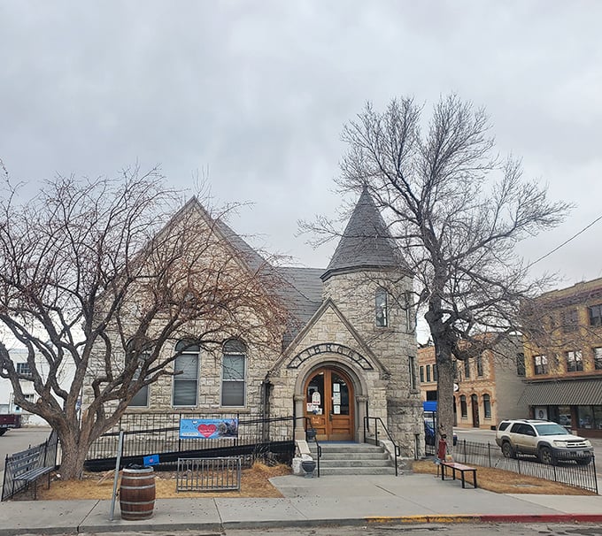 This charming stone church-turned-library holds more stories inside than out, a literary sanctuary where the only thing better than the architecture is what's on the shelves.