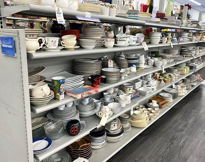Dish paradise! Where your grandmother's china pattern might be hiding, ready to complete that set she started when Kennedy was president.