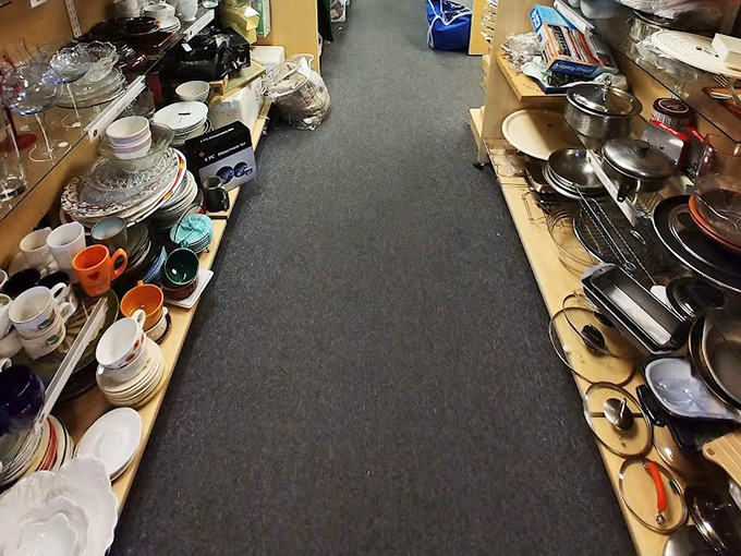 The kitchenware aisle: where forgotten wedding gifts and impulse purchases find new purpose in homes that will actually use them.